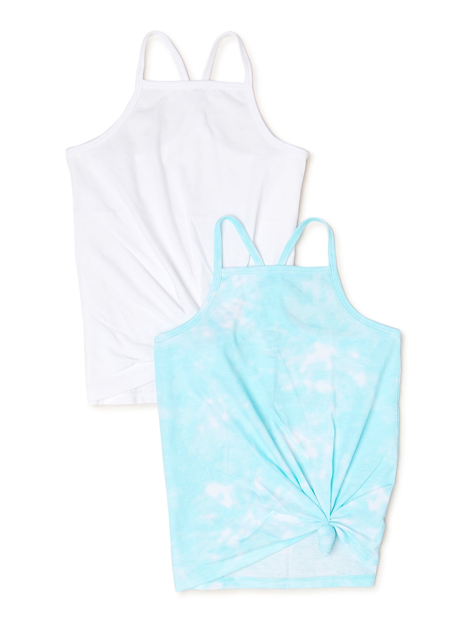 Wonder Nation Girls’ Knot-Front Tank Top, 2-Pack, Sizes 4-18 & Plus ...