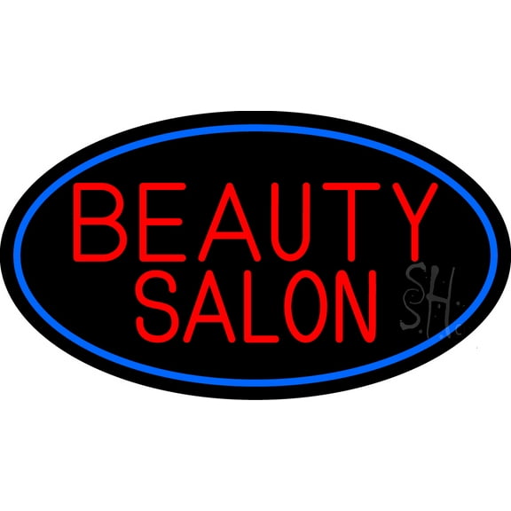 Blue Tanning Palm Tree LED Neon Sign 13 x 24 - inches, Black Square Cut ...