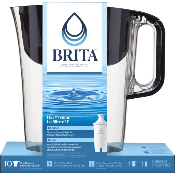 Brita Large 10 Cup Water Filter Pitcher with 1 Standard Filter, Made ...