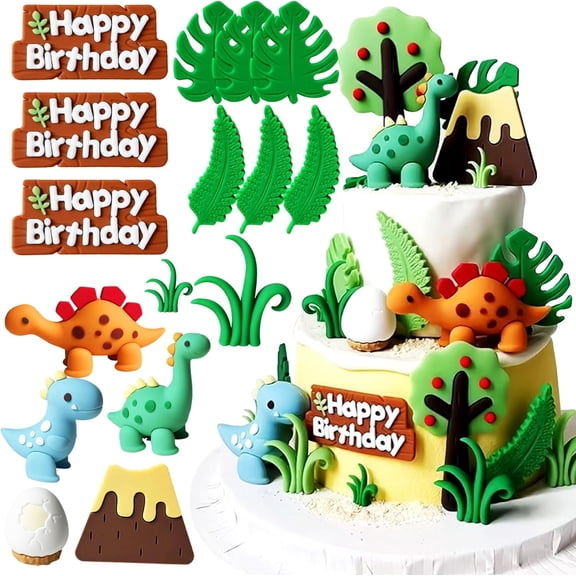 3D Bear Cake Decoration Set Blue Series Birthday Party Decoration ...