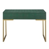 Southern Enterprises Carabelle Faux Croc Leather Computer Desk in Green ...