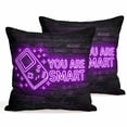 Art Gaming Icons Pillow Covers Set of 2, Multi Panel Neon Letter Yellow ...