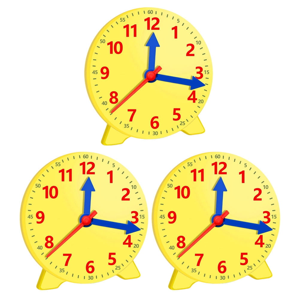 3pcs Classroom Display Clock Models Prop School Teaching Clock Models ...