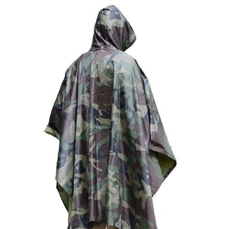 Antsir Military Camo Camouflage Ripstop Raincoat Poncho Unisex Hunting ...