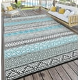 5 X 8 ft Plastic Blue Gray Black White Rectangular Beach Front Porches ...