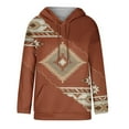 Mlqidk Sweatshirt For Women Aztec Hoodie Geometric Print Sweater Long
