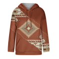 Mlqidk Sweatshirt For Women Aztec Hoodie Geometric Print Sweater Long