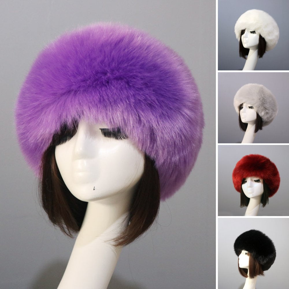 Click here for Lovever Winter Fluffy Faux Fur Headband Hat Ear Wa... prices