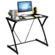Costway Glass Top Computer Desk Laptop Writing Study Workstation Z ...