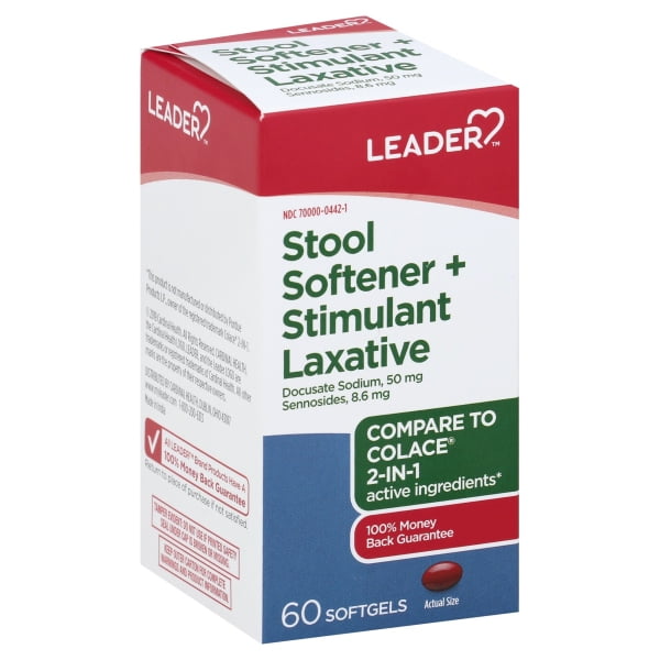 Leader Stool Softener + Stimulant Laxative, 60 Softgels - Walmart.com