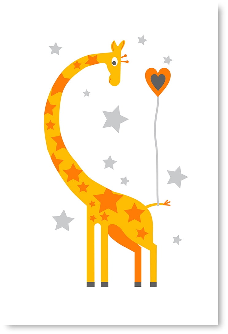 Awkward Styles Giraffe Unframed Artwork Kids Room Decor Giraffe Poster ...