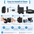 ARCADORA 16W Submersible Water Pump 12 Led Lights 2 Nozzles Adjustable ...