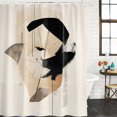 Bohemian Minimalist Shower Curtain for Bathroom, Color Block Abstract ...