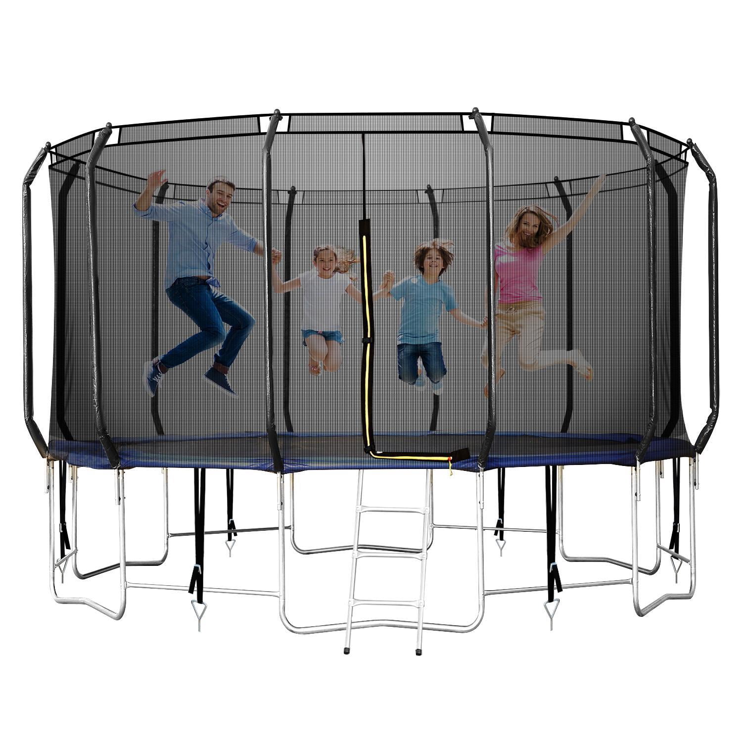 UBesGoo 16 FT Stainless Steel Trampoline for Family, Outdoor Jumping ...