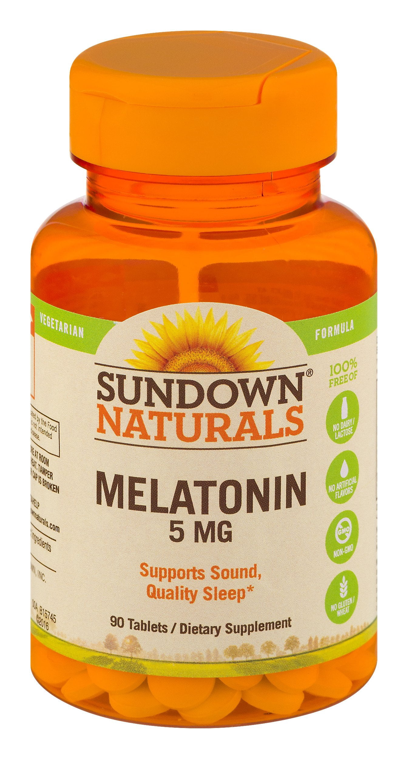 Sundown Naturals Melatonin 5mg Extra Strength Drug Free Sleep Aid, 90 ...