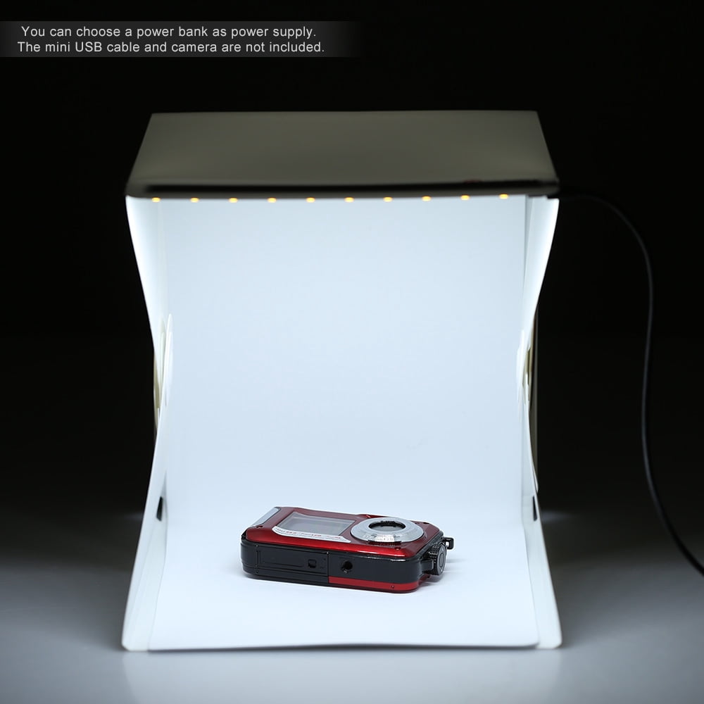 Portable Foldable Mini Photography LED Soft Lightbox with 2 Backdrops ...