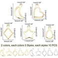 1 Box 100Pcs 10 Style 304 Stainless Steel Open Pendants Mixed Shapes ...