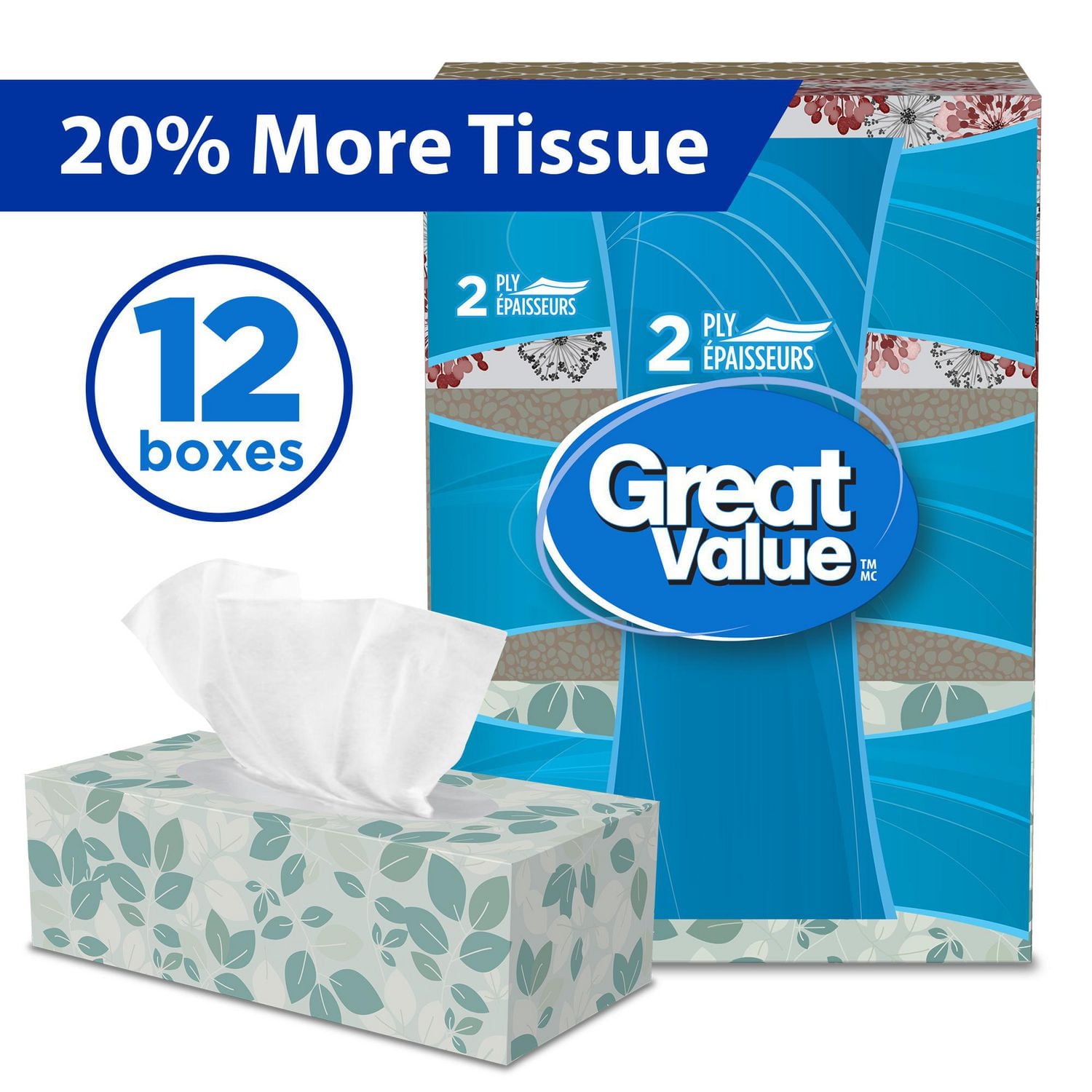 Click here for Great Value  Facial Tissues  12 Flat Boxes  126 Ti... prices