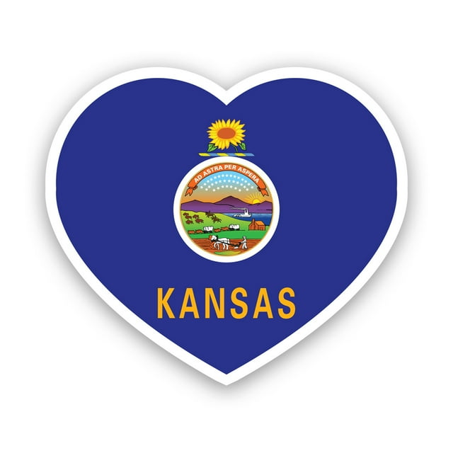 Kansas Heart Sticker Decal - Self Adhesive Vinyl - Weatherproof - Made ...