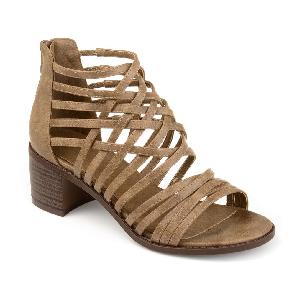 Journee Collection Diya Women's High Heel Sandals Taupe - Walmart.com
