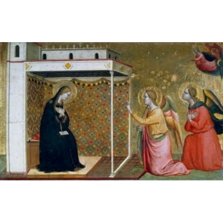 The Annunciation by Bernardo Daddi, oil on wood, 14th Century, (Circa 1290-1351), France, Paris ...