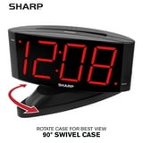 Sharp LED Digital Alarm Clock, Swivel Base, Brightness Dimmer, Alarm ...