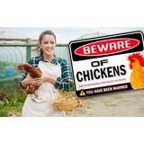 Bigtime Signs Beware of Chickens PVC Warning Sign 9""x12 - Walmart.com