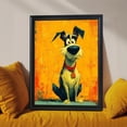Affixzi Cartoon Dog Print Wood Pet Portrait Wall Decor Poster, Unframed ...