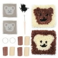BOKYAN Latch Hook Kit Cup Coaster DIY Set Lovely Brown Bear Pattern ...