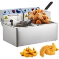 20L Electric Deep Fryer - Dual 10L Stainless Steel Fryer with Baskets ...