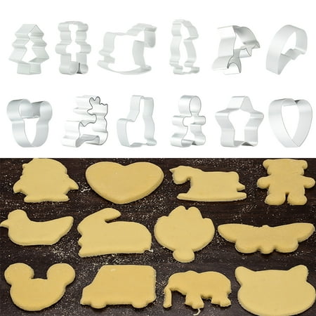 Cookie Cutters Set, 12pcs Stainless Steel Cookie Cutter Cartoon Animal ...