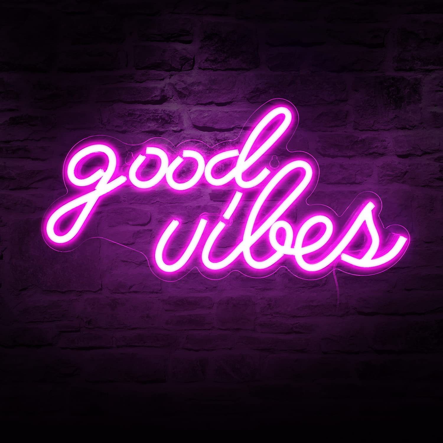 HEJULIK Good Vibes Neon Sign, USB Powered, Neon Sign for Bedroom ...