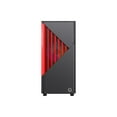 GameMax ATX Mid Tower Computer Case, Black Red Steel, Tempered Glass ...