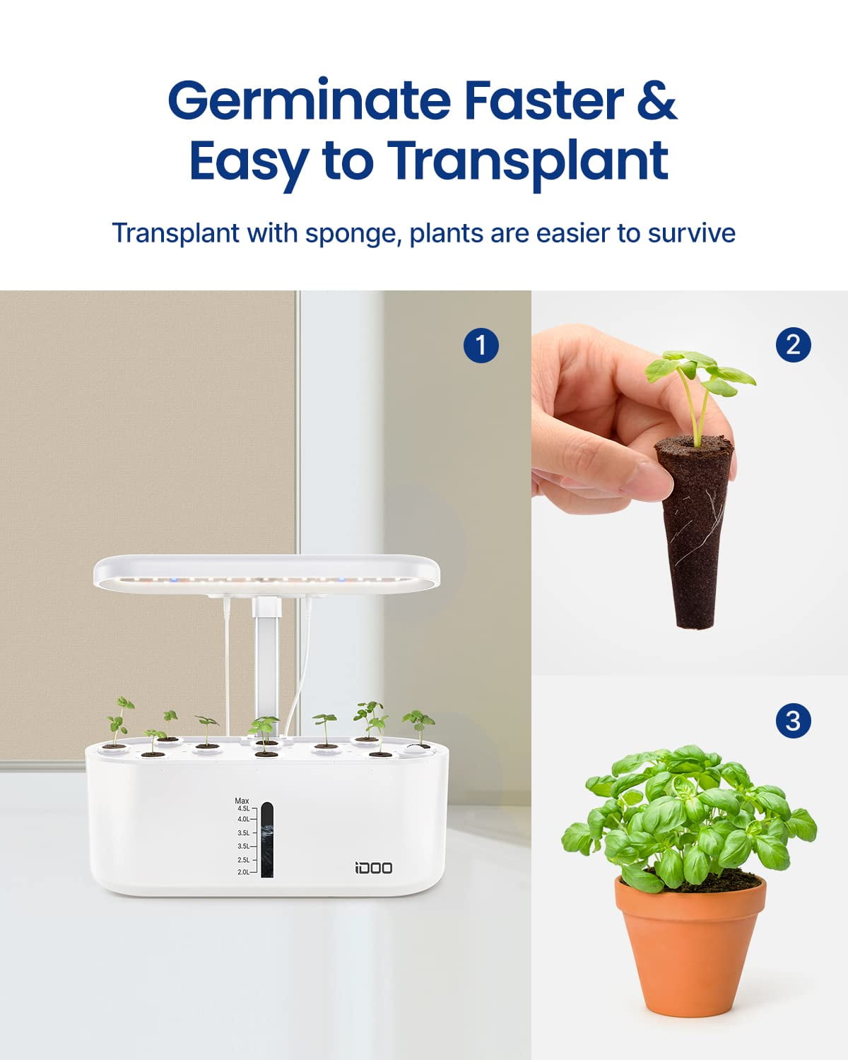 Buy iDOO Hydroponics Growing System Up to 19.72, 10 Pods Indoor Herb ...