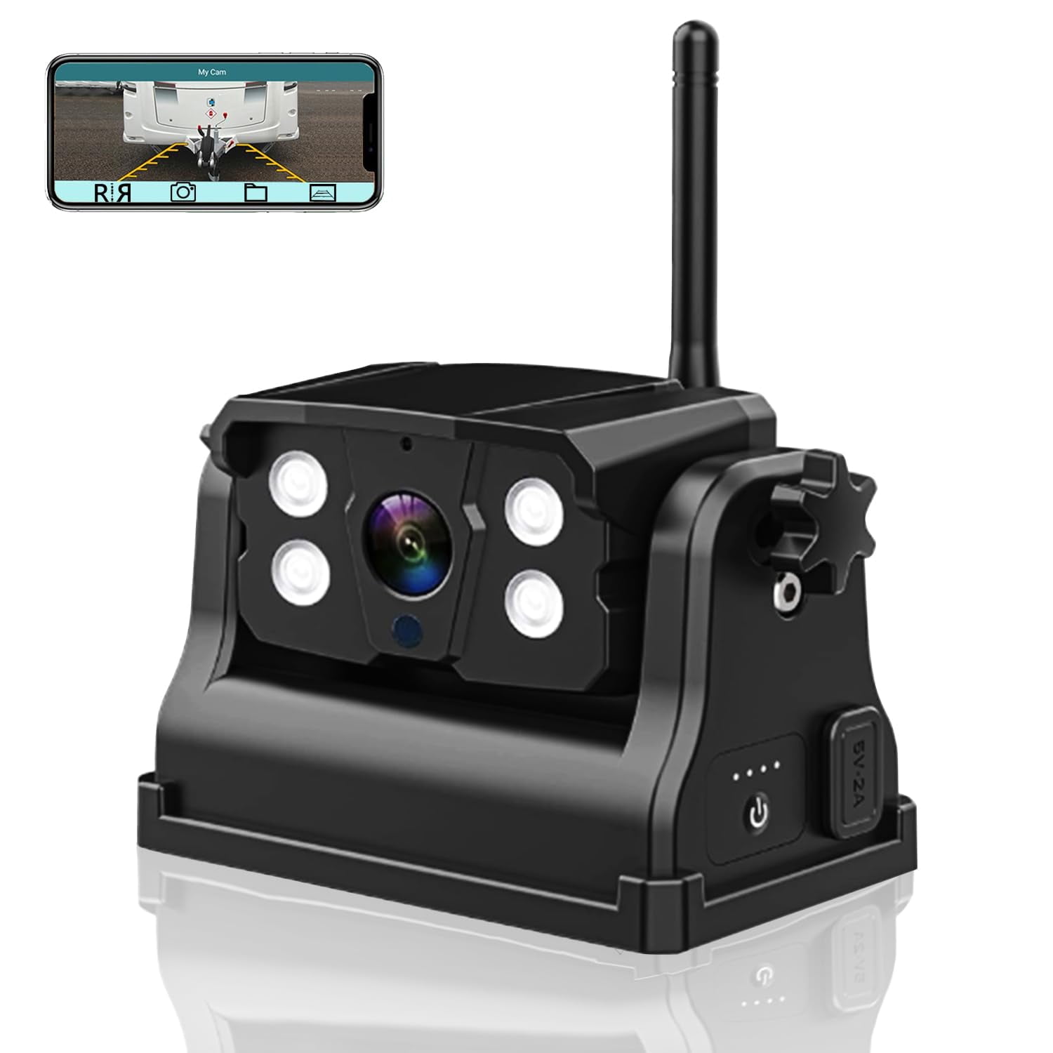 WiFi Magnetic Wireless Backup Camera, LASTBUS Rechargeable 2.4Ghz WiFi ...