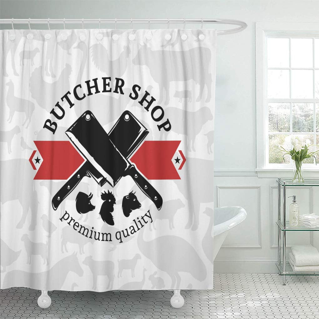 PKNMT Red Butchery Butcher Farm Animal Meat Vintage Livestock Badge ...