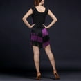 DHFJKG Womens Tassel Dresses Sleeveless Color Block Latin Dance Mini ...