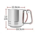 JEEXI Stainless Steel Flour Sifter, 3 Cup Capacity, Soft Grip Handle ...