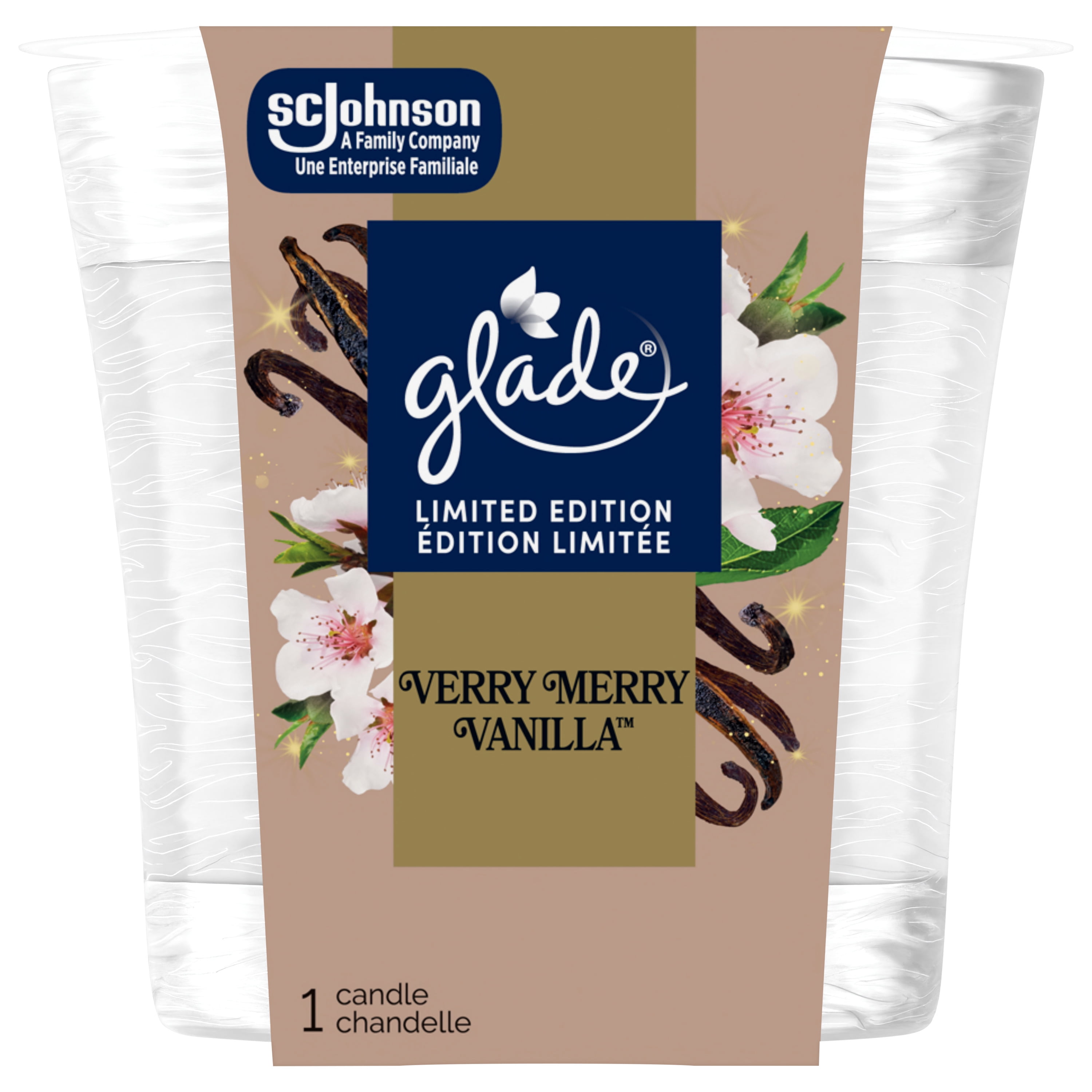 Glade® Scented Candle Air Freshener, Delicate Vanilla Embrace, 1-Wick ...