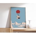Affixzi Whimsical Polar Bear Wall Art Print, Hot Air Balloon Decor ...
