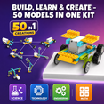 Veecafiodi 50-in-1 STEM Building Kit for Kids Ages 6-12, 107 Pieces ...