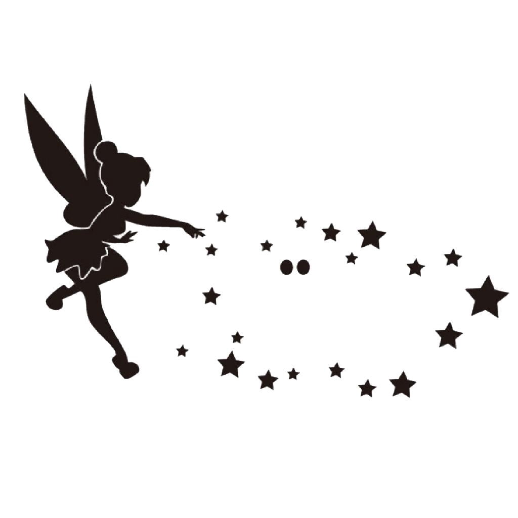 Tinkerbell Black And White Flying