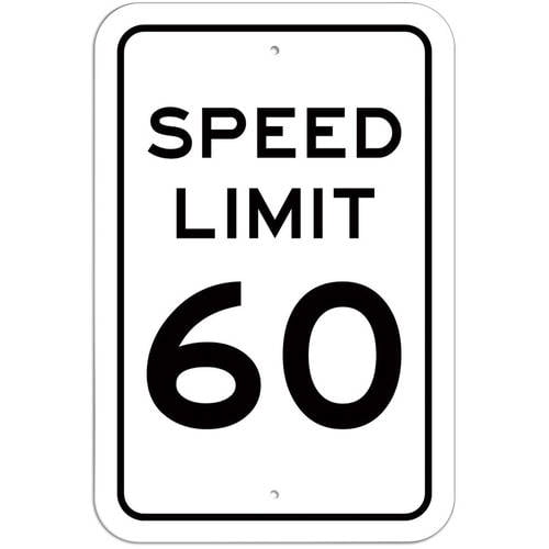 Speed Limit 60 Sign - Walmart.com