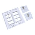Construct Pro Double-Gang 12-Port Keystone Wall Plate (Color: White ...