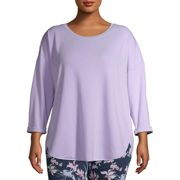 Terra And Sky Womens Plus Size Super Soft French Terry Tunic Top