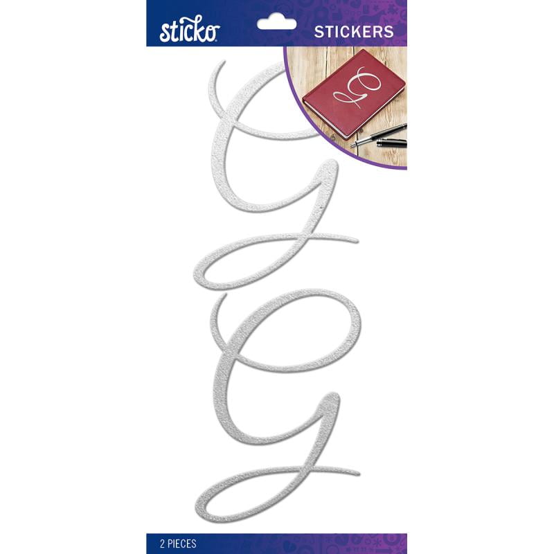 Sticko Elegant Silver Foil Monogram Stickers-g - Walmart.com