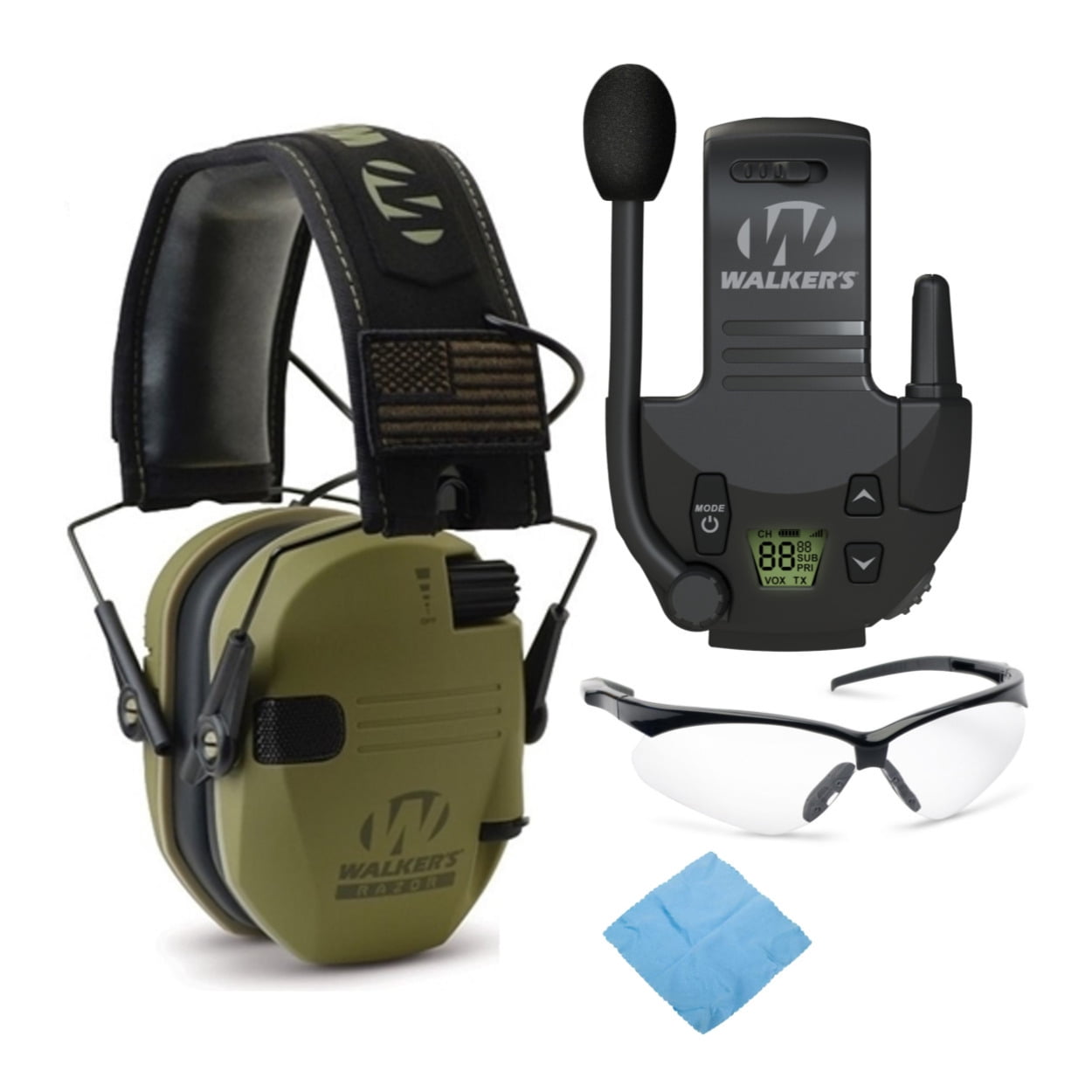 Walkers Razor Slim Electronic Muff (OD GRN Patriot) Bundle - Walmart.com