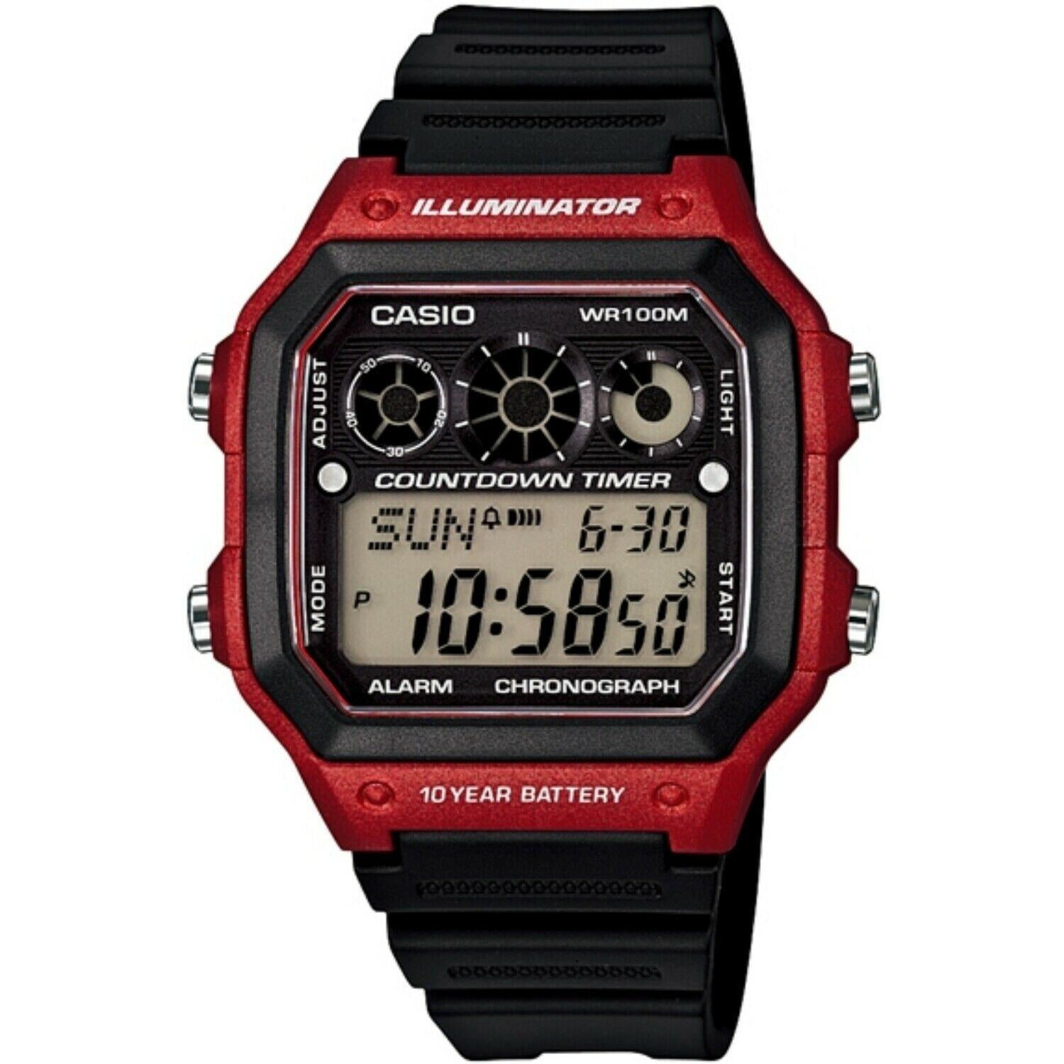 Reloj CASIO AE-1300WH-4AVCF ILLUMINATOR COUNTDOWN TIMER-Negro negro 45 ...