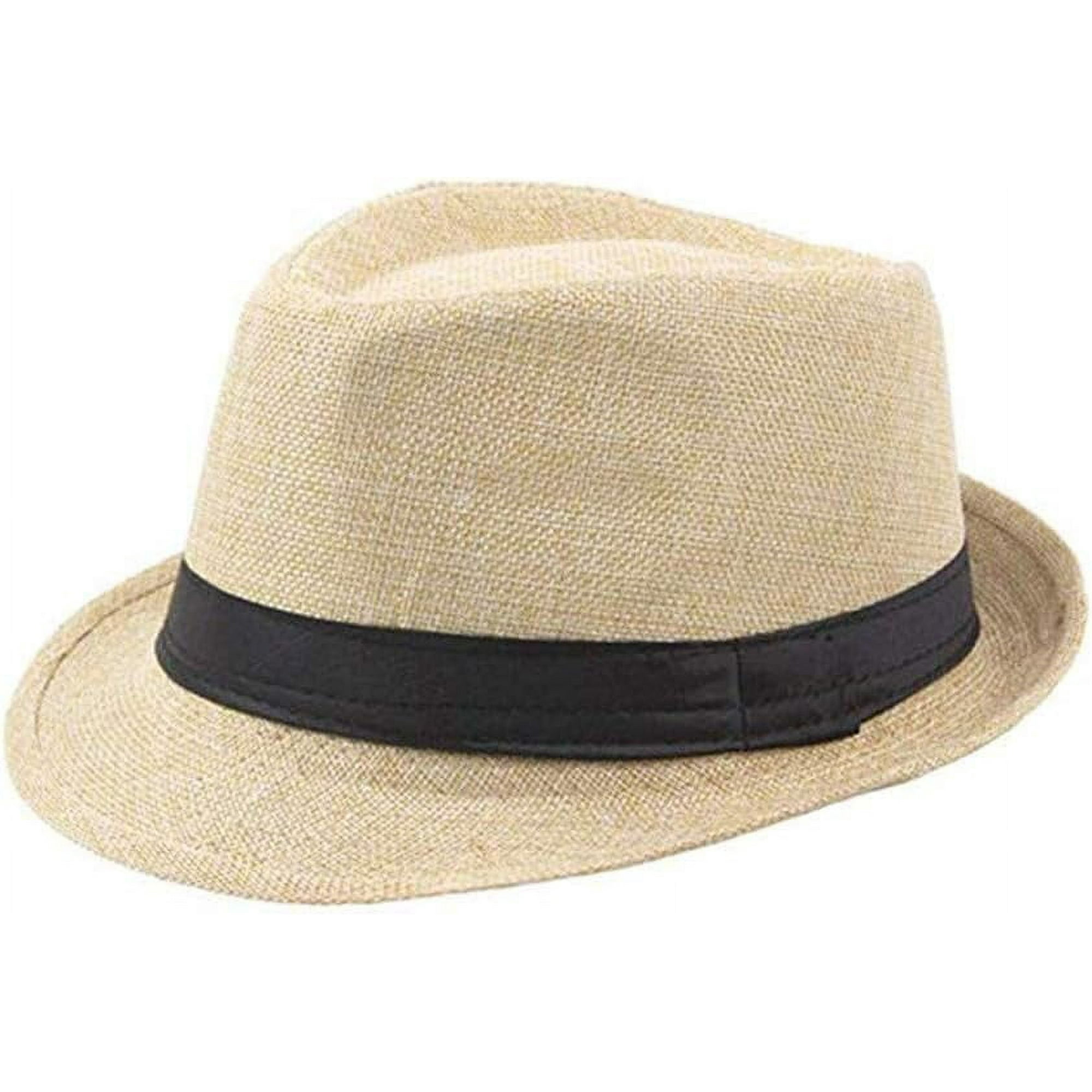 Click here for Oruyrop Mens Short Brim Straw Fedora Hat Summer Be... prices