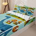 Metsweet Cartoon Dinosaur Zipper Twin Comforter Sets with Fitted Sheet ...